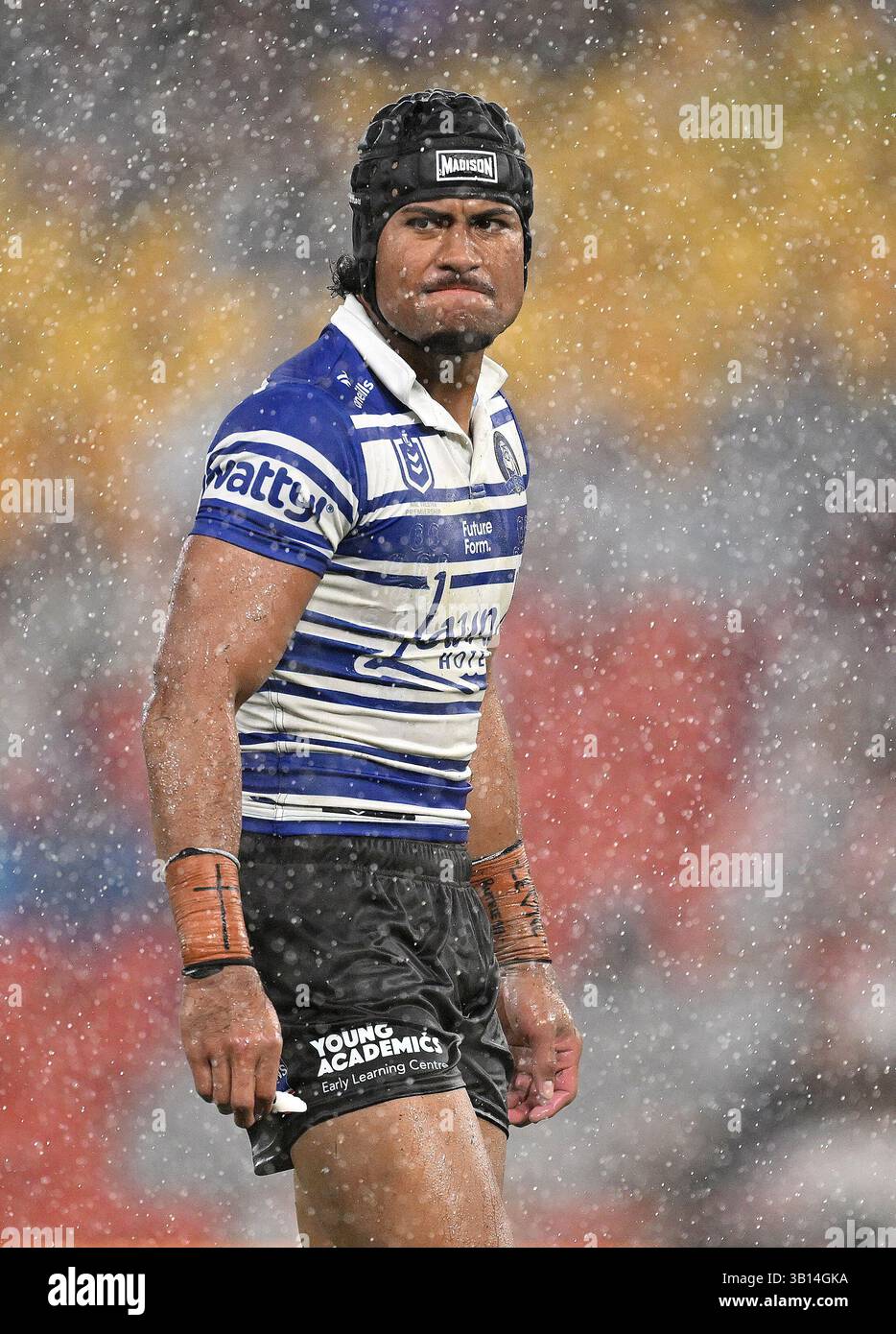 Brisbane, Australia. 24th Apr, 2025. Stephen Crichton of the Bulldogs ...