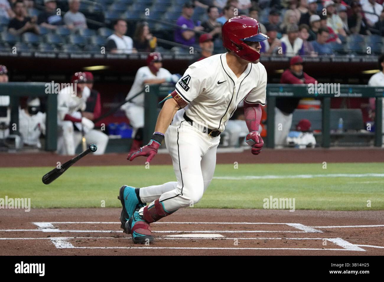 Arizona Diamondbacks' Corbin Carroll hits a single against the Tampa ...