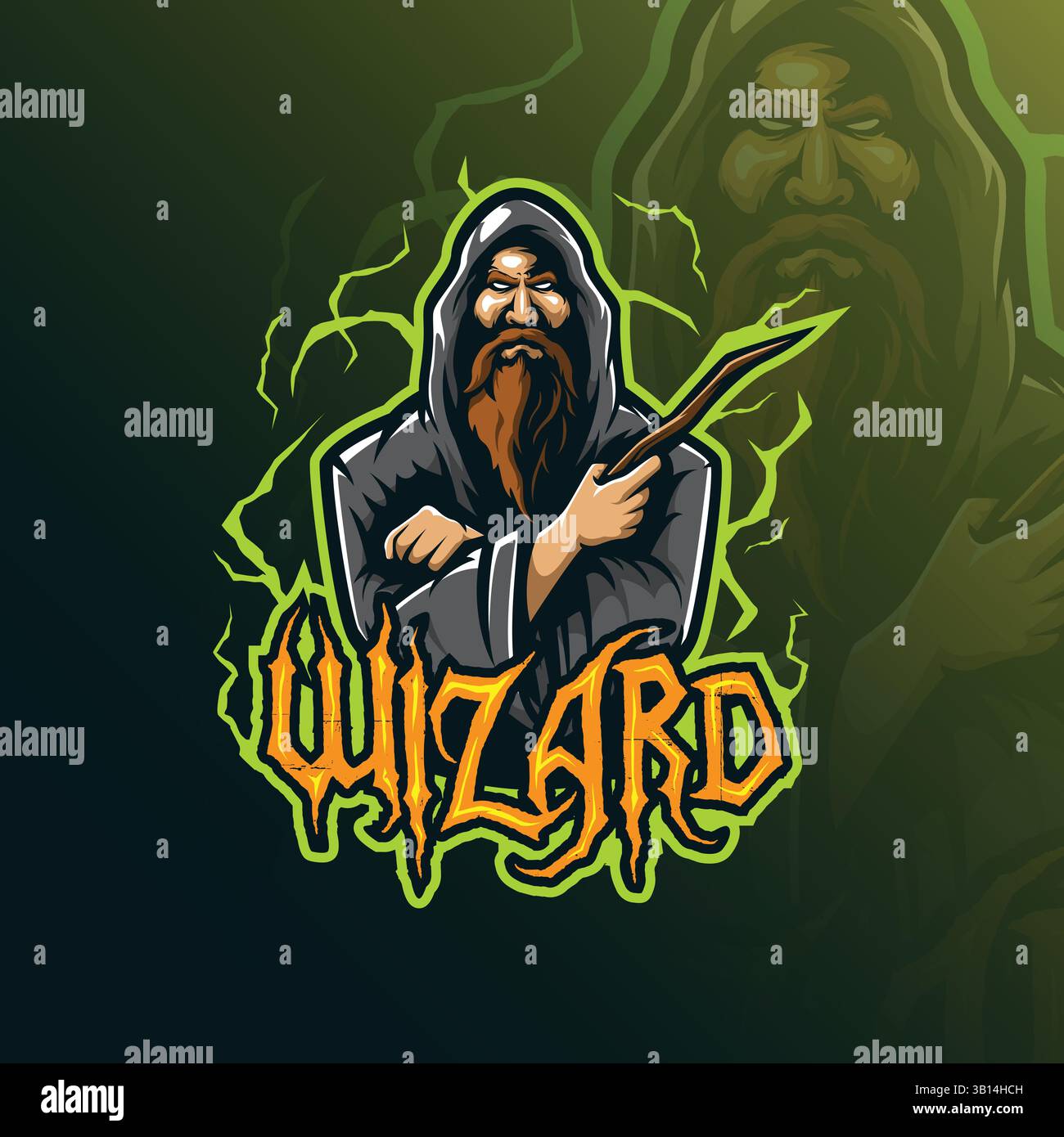 wizard mascot logo design vector with modern illustration concept style ...