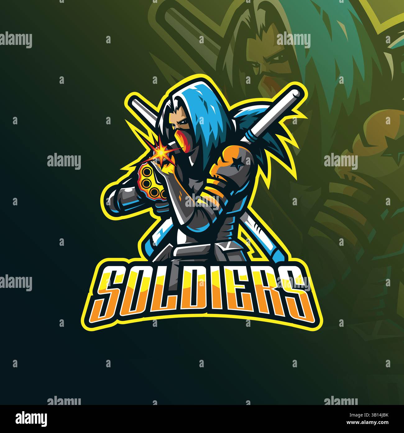 soldier mascot logo design vector with modern illustration concept ...