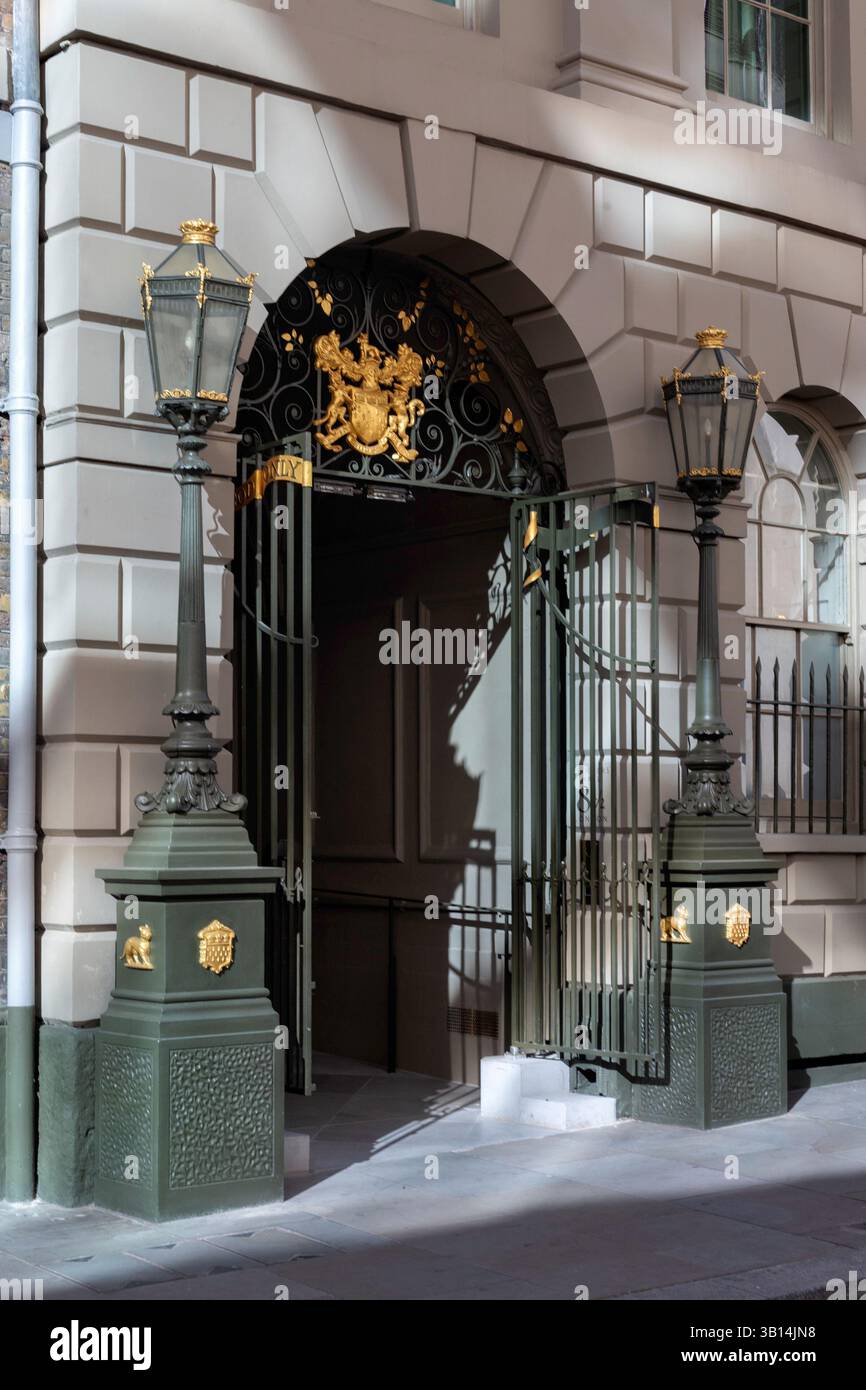LONDON, UK - APRIL 01, 2025: Entrance Gates to Skinners Hall, home of ...