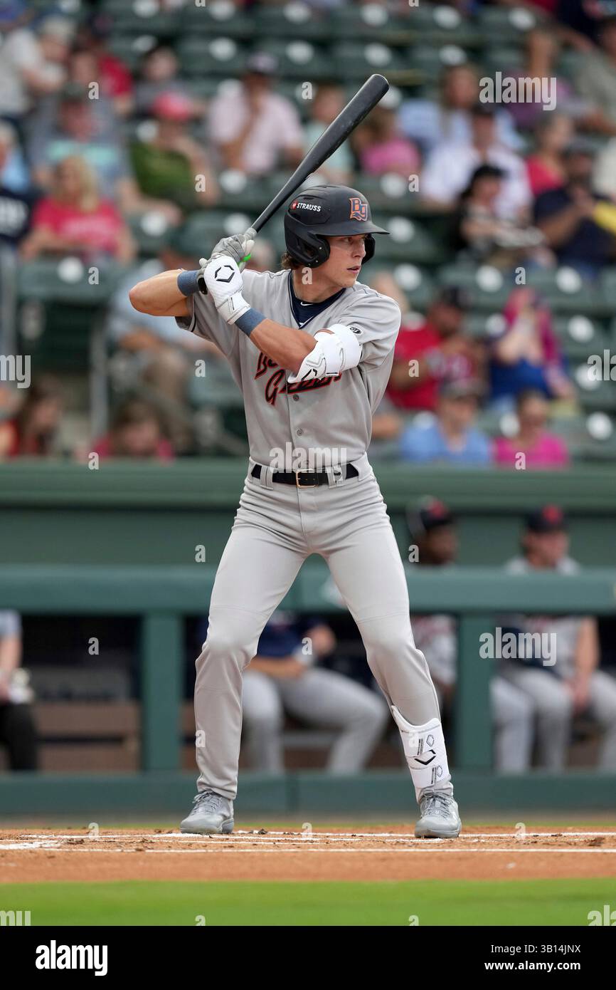 Aidan Smith (23) of the Bowling Green Hot Rods at bat in a South ...