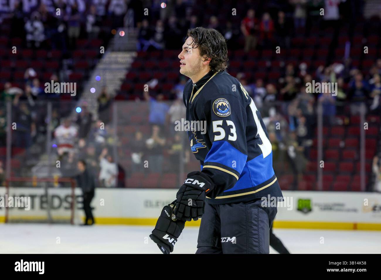 CLEVELAND, OH - APRIL 24: Cleveland Monsters center Luca Pinelli (53 ...