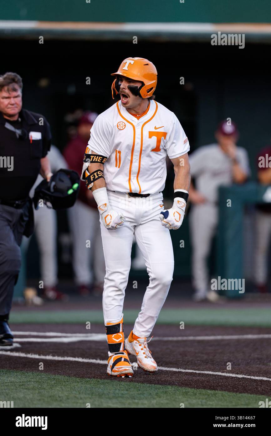 Tennessee Volunteers first baseman Andrew Fischer (11) celebrates ...