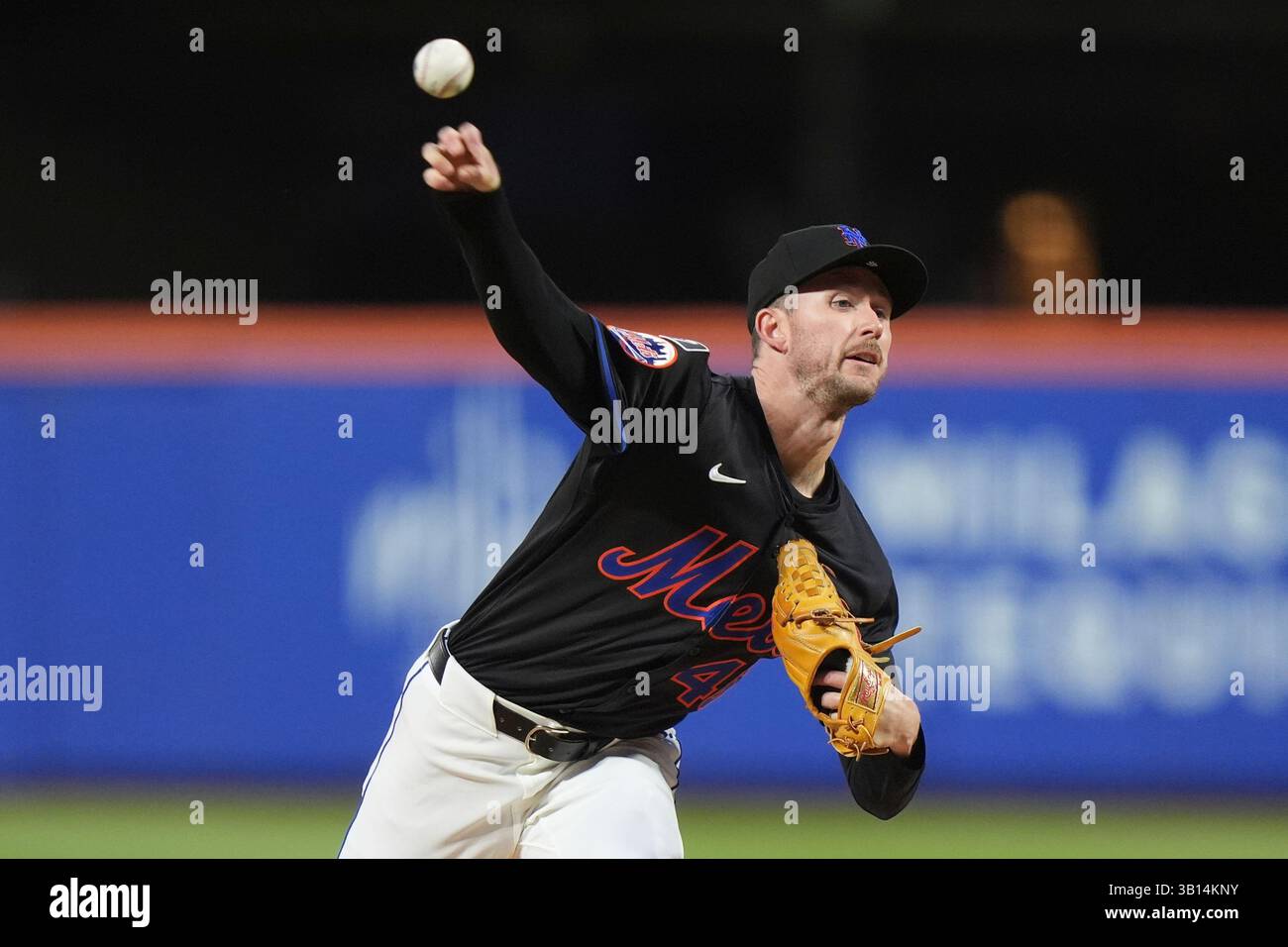 New York Mets' Griffin Canning pitches during the second inning of a ...