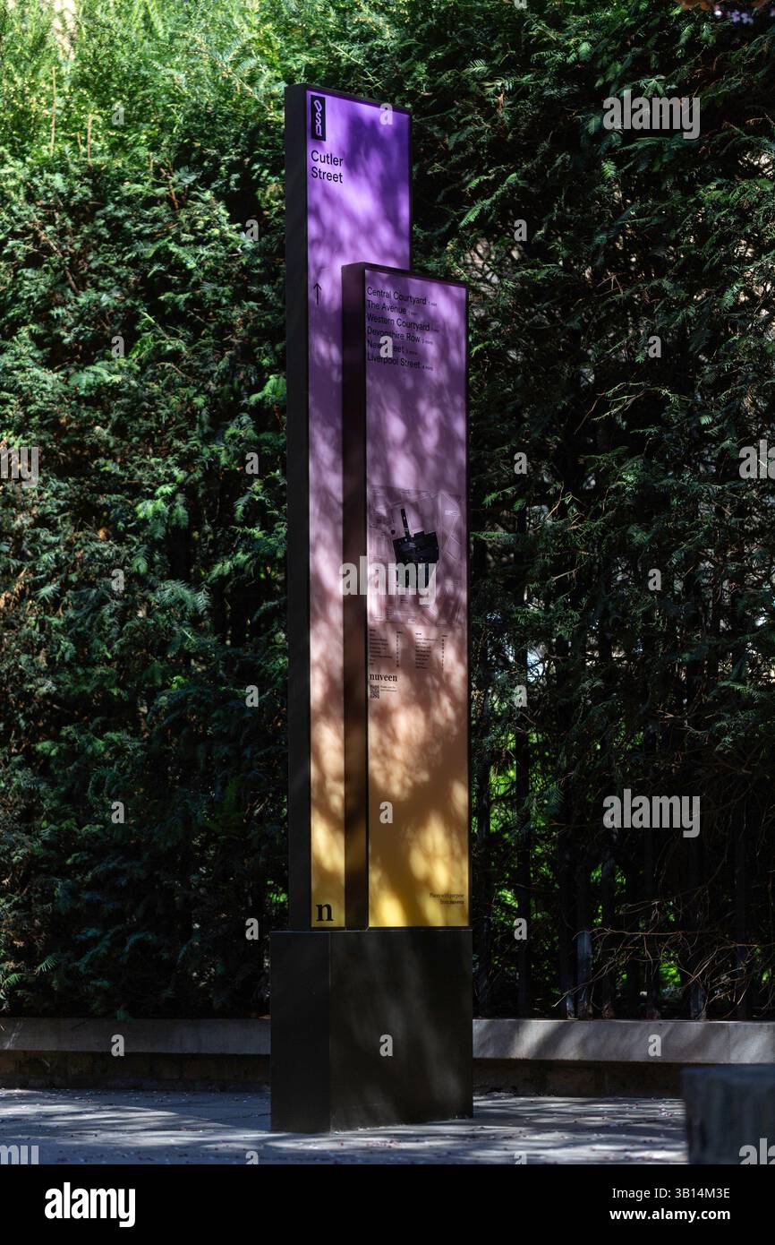 LONDON, UK - APRIL 01, 2025: Colourful sign at the entrance to ...