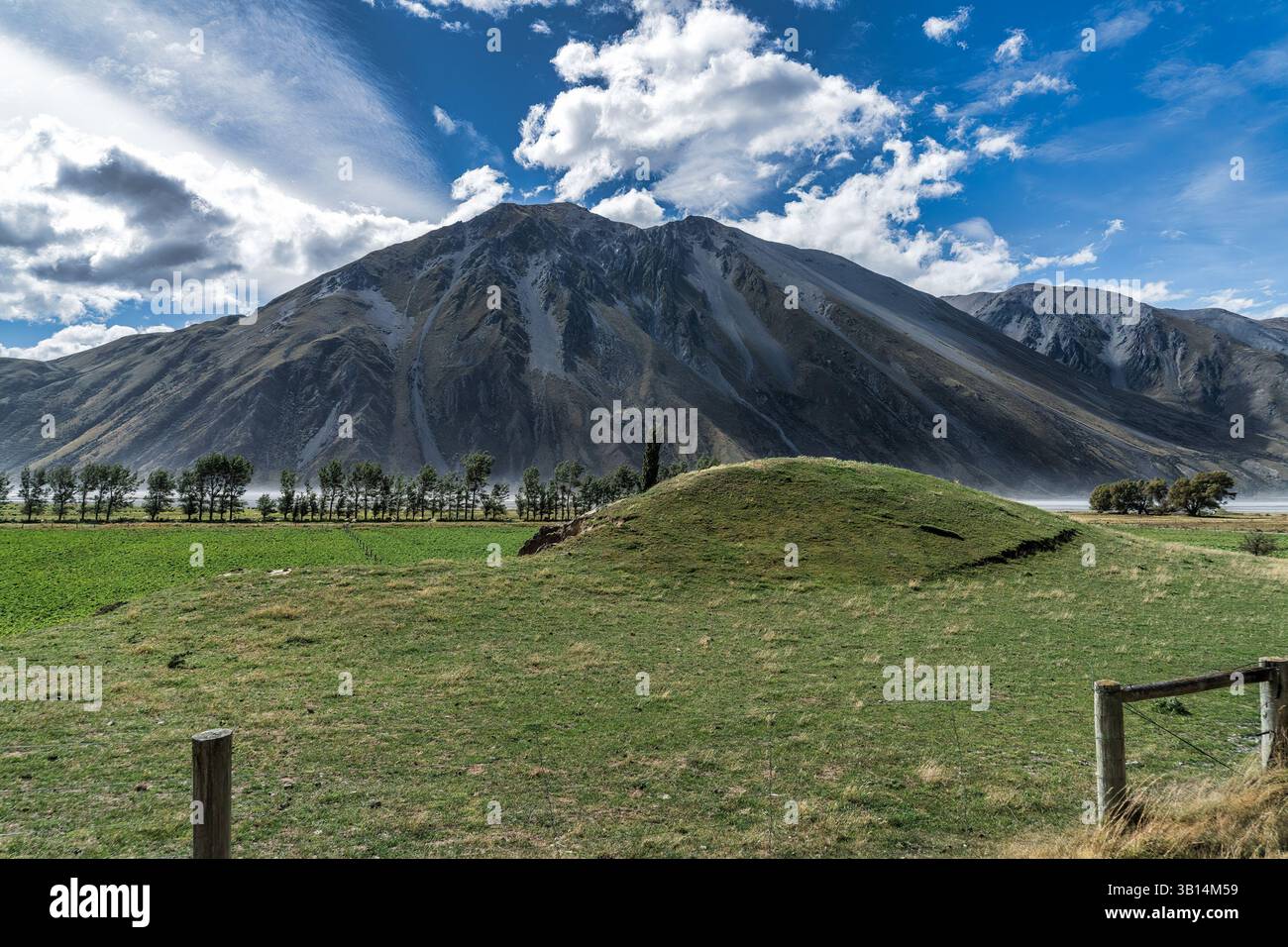 Surrounded by mountain ranges the extreme arid dry farming fields in ...