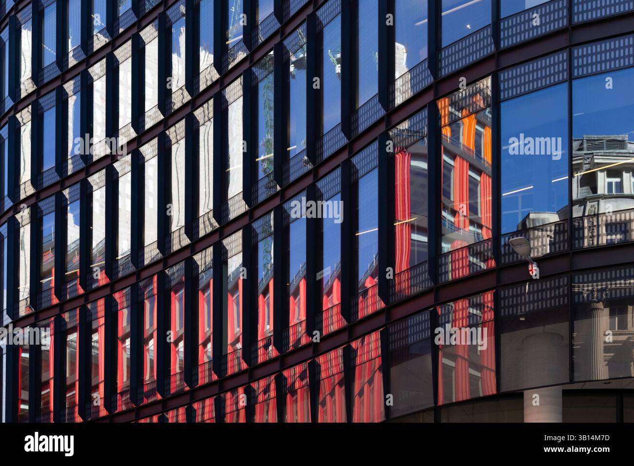LONDON, UK - APRIL 01, 2025: Reflection of 1 Broadgate building in ...
