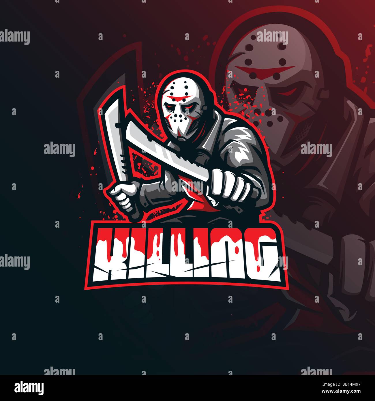 killing mascot logo design vector with modern illustration concept ...