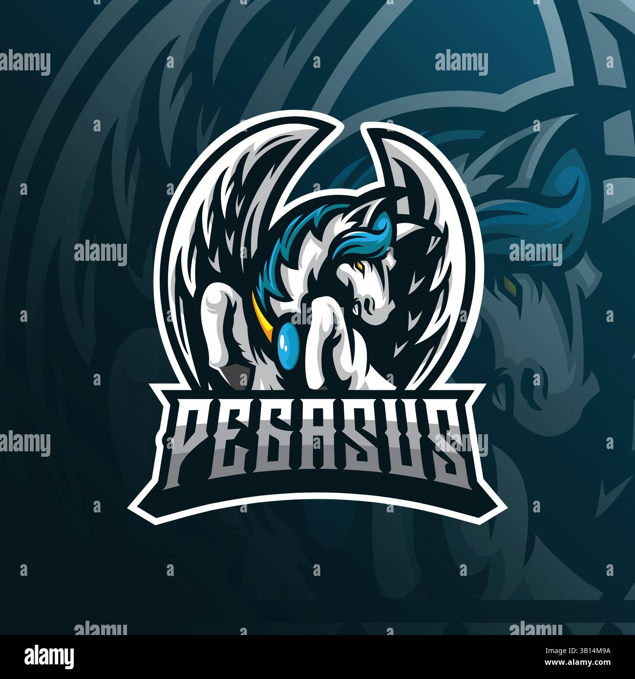pegasus mascot logo design vector with modern illustration concept ...