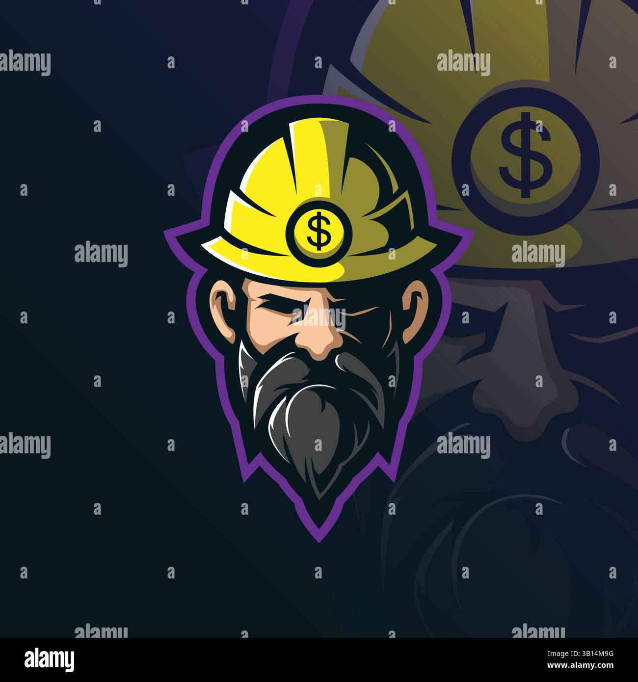 miner mascot logo design vector with modern illustration concept style ...
