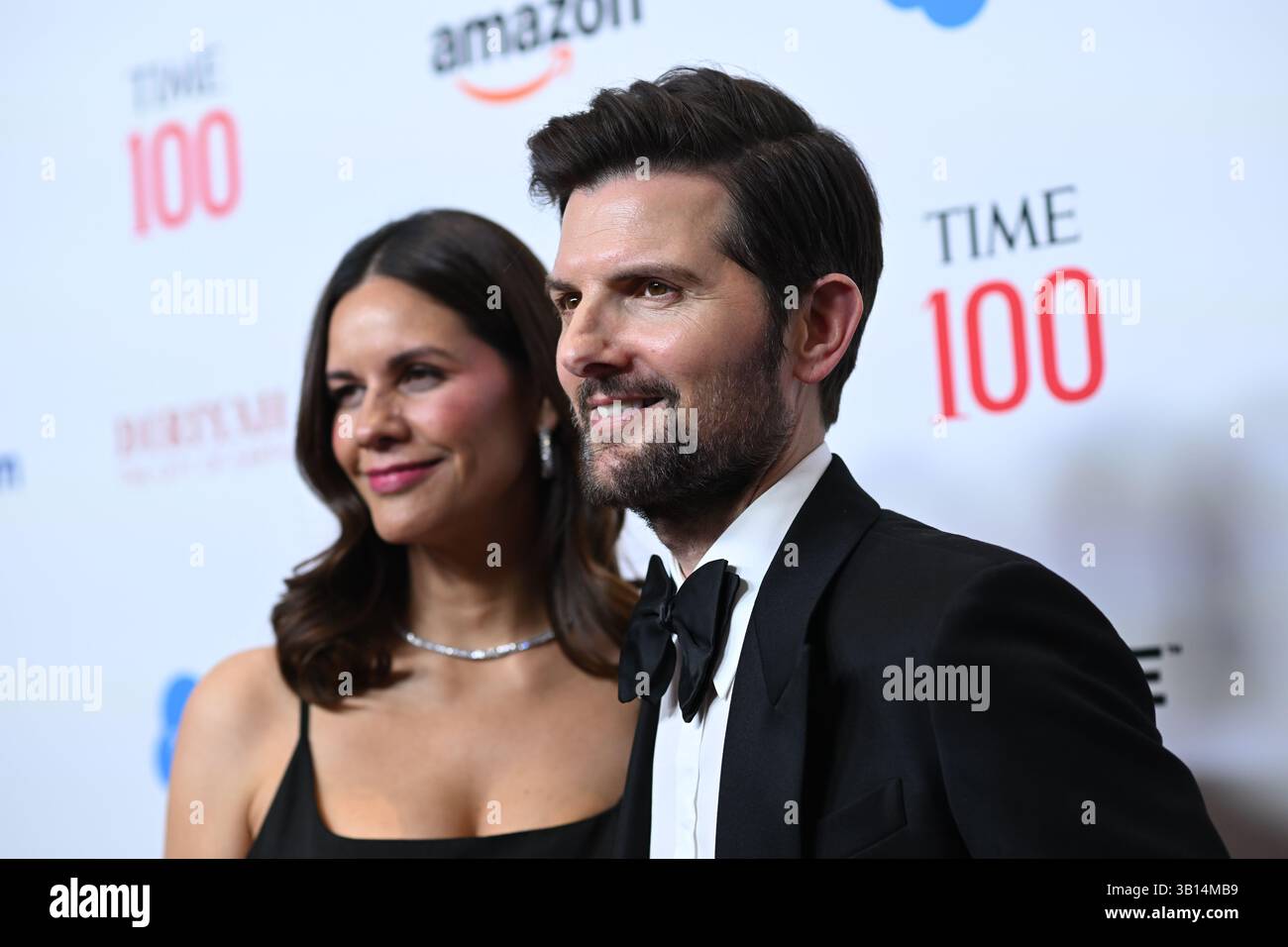 Actor Adam Scott walking on the red carpet at the 2025 TIME 100 Gala ...