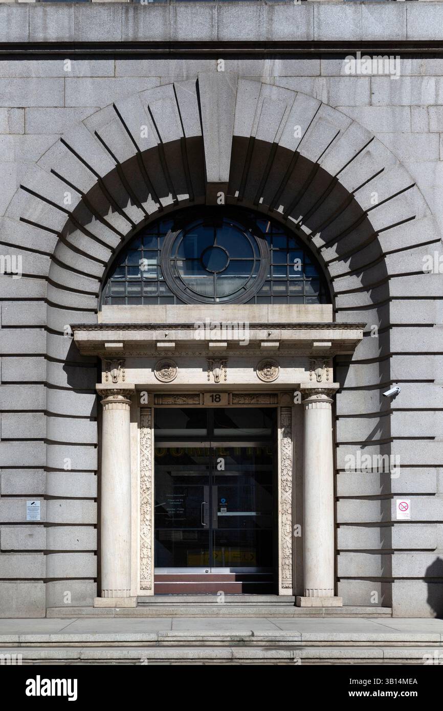 LONDON, UK - APRIL 01, 2025: Door in Alphabeta Building (Triton Court ...