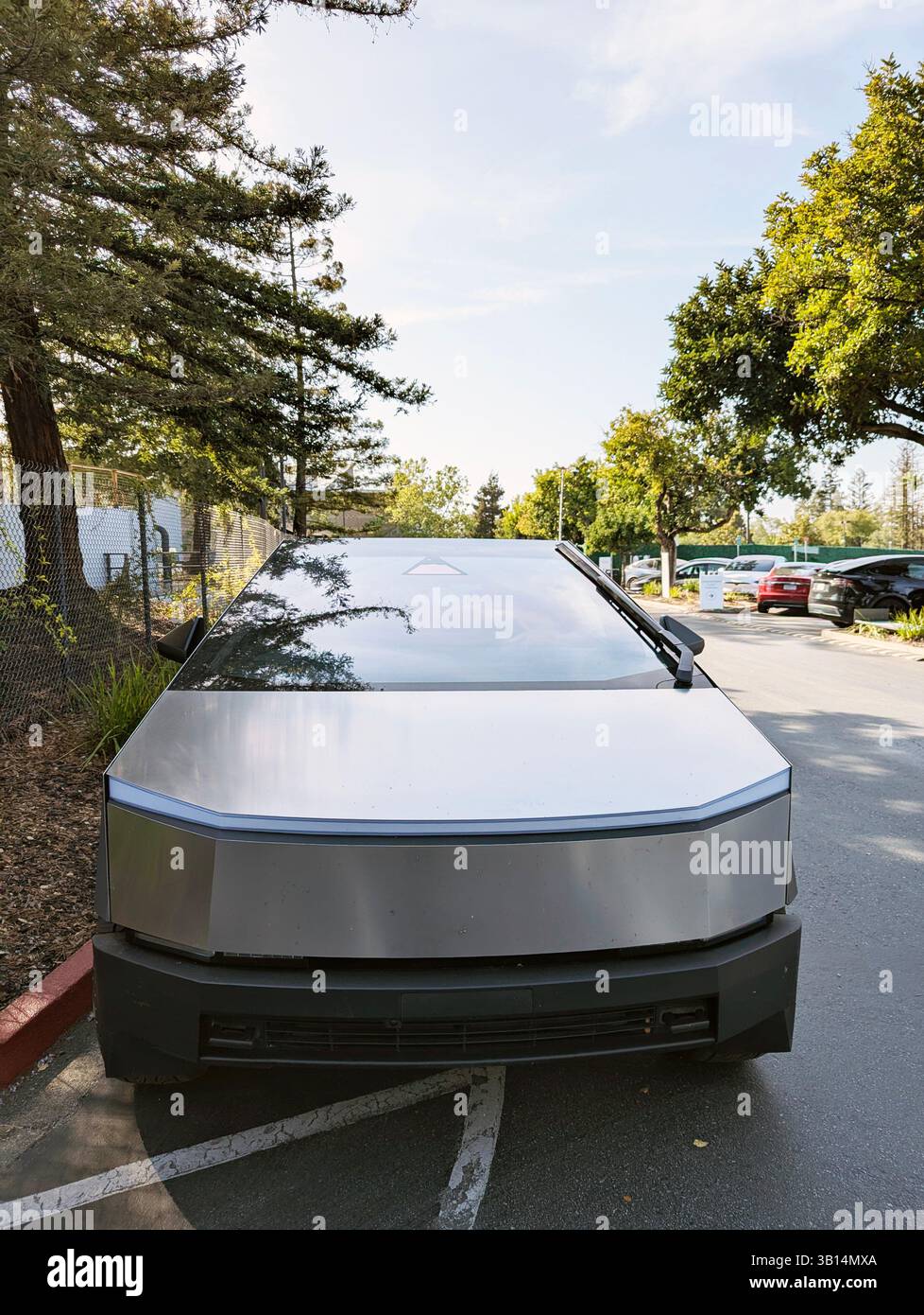 Tesla Cybertrucks lined up at Tesla Palo Alto, California Stock Photo ...