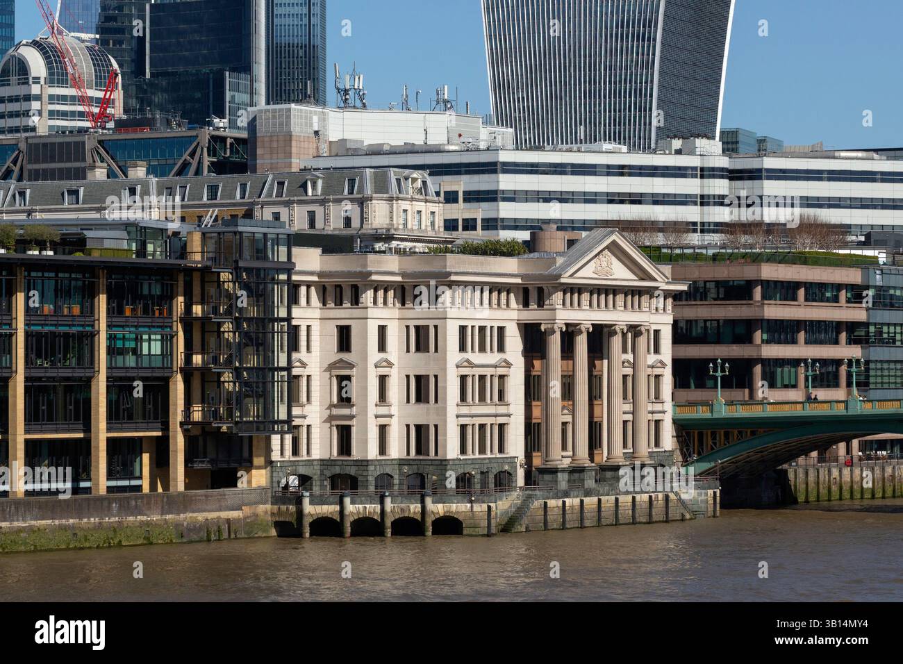 LONDON, UK - APRIL 01, 2025: View of the Thames river front (Northern ...