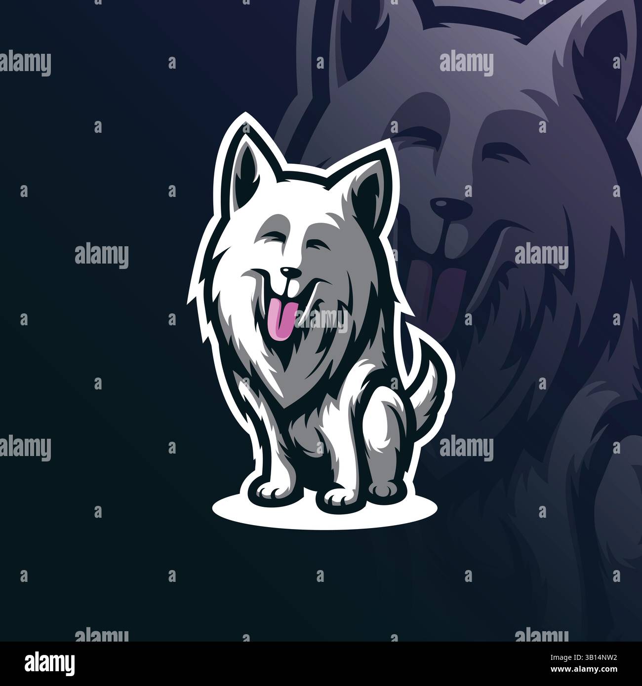 dog mascot logo design vector with modern illustration concept style ...