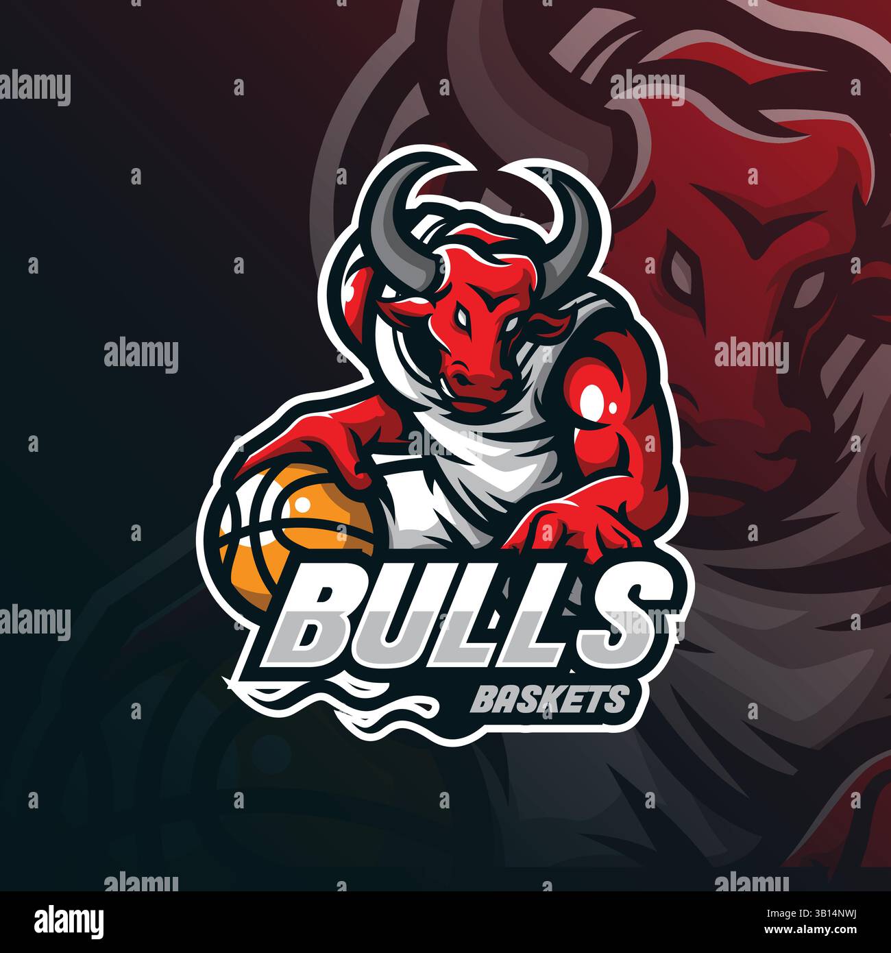 bull mascot logo design vector with modern illustration concept style ...