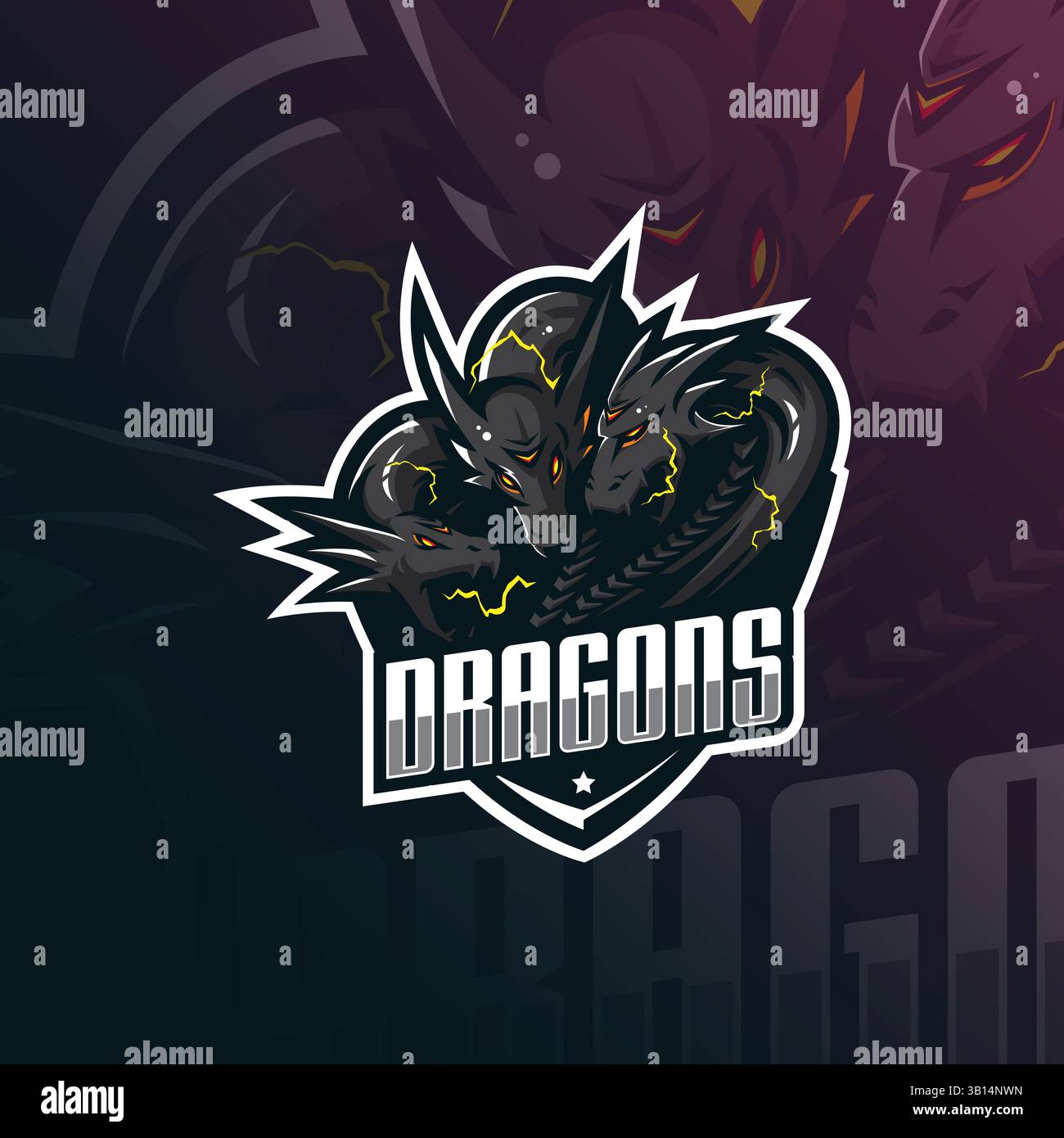 dragon mascot logo design vector with modern illustration concept style ...