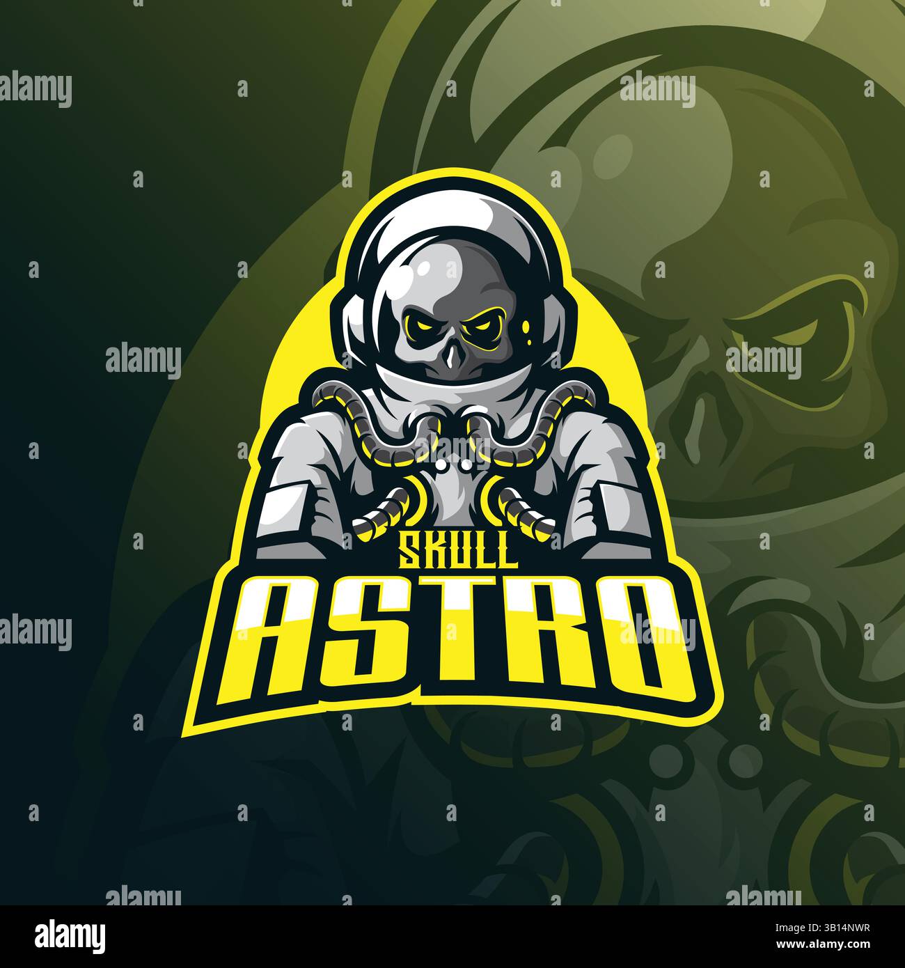 skull astro mascot logo design vector with modern illustration concept ...