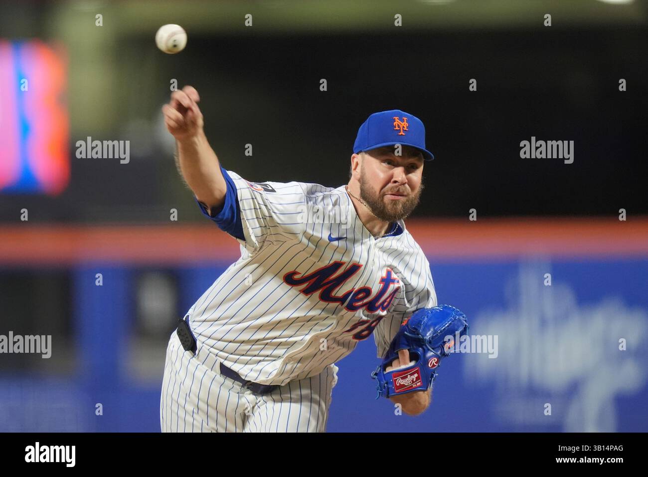 New York Mets' Tylor Megill pitches during the second inning of a ...