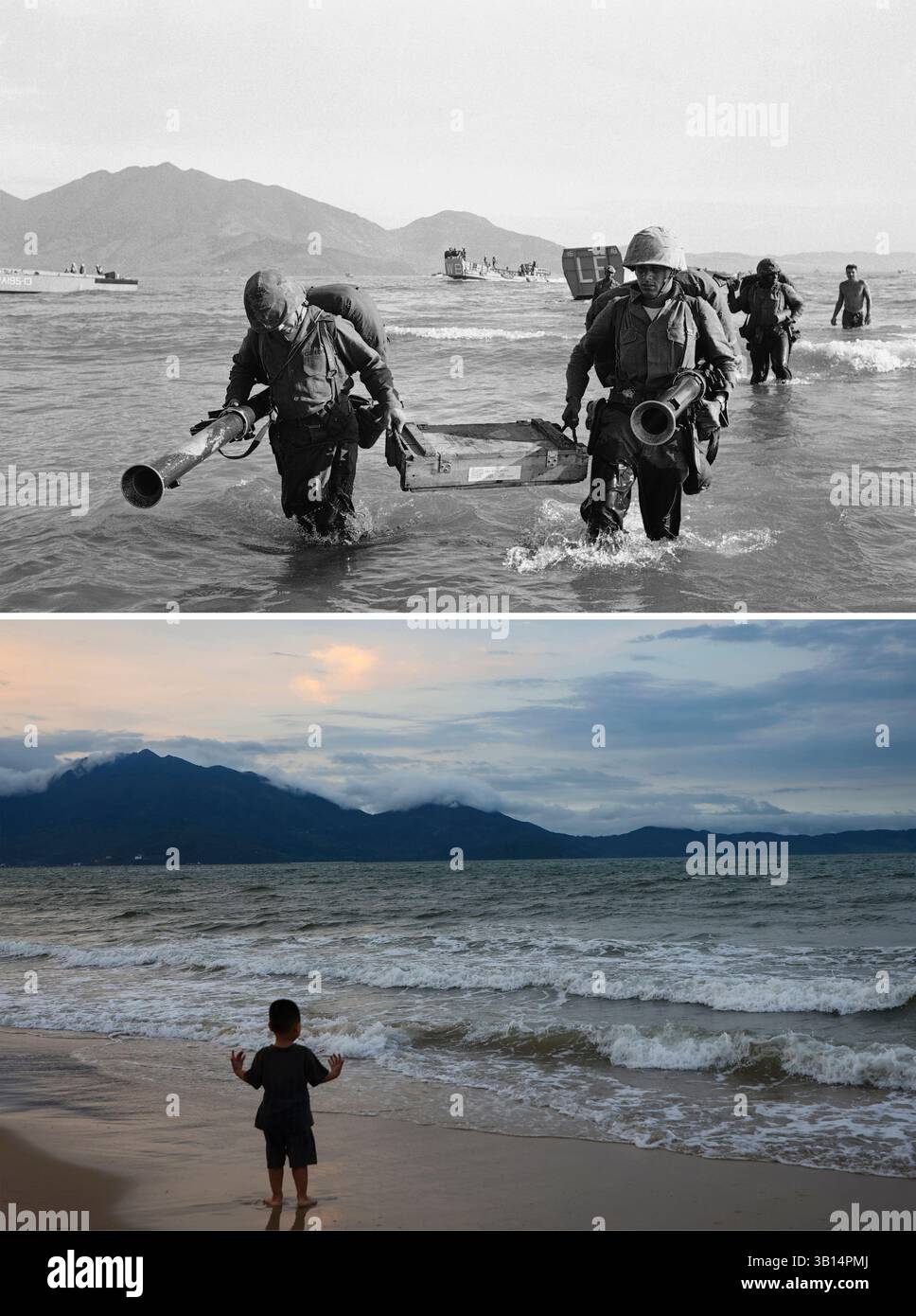This combination of photos shows members of the 9th U.S. Marine ...