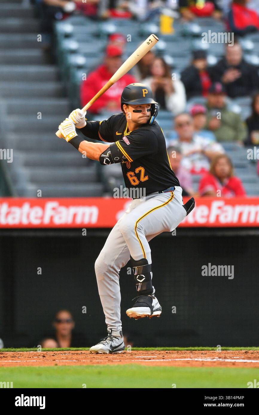 ANAHEIM, CA - APRIL 24: Pittsburgh Pirates first baseman Matt Gorski ...