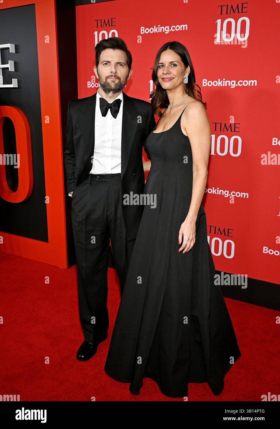 Adam Scott, left, and wife Naomi Scott attend the Time100 Gala, celebrating the 100 most ...