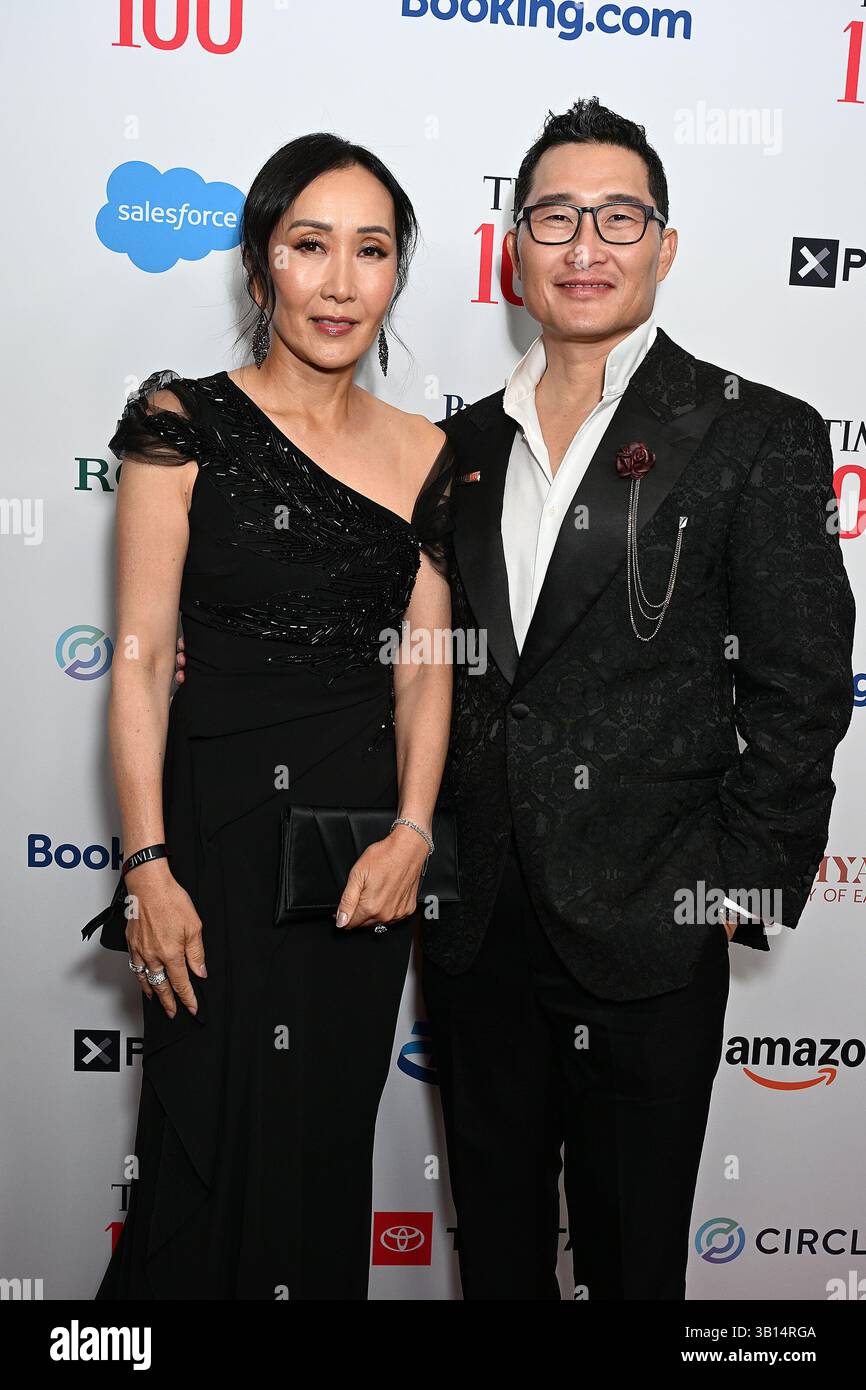 Daniel Dae Kim and wife Mia Kim attend the 2025 TIME 100 Most ...