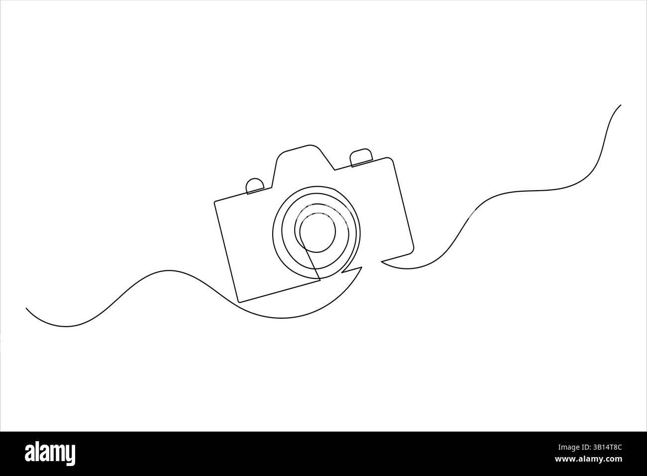 Camera icon continuous one line drawing and minimalist style isolate ...