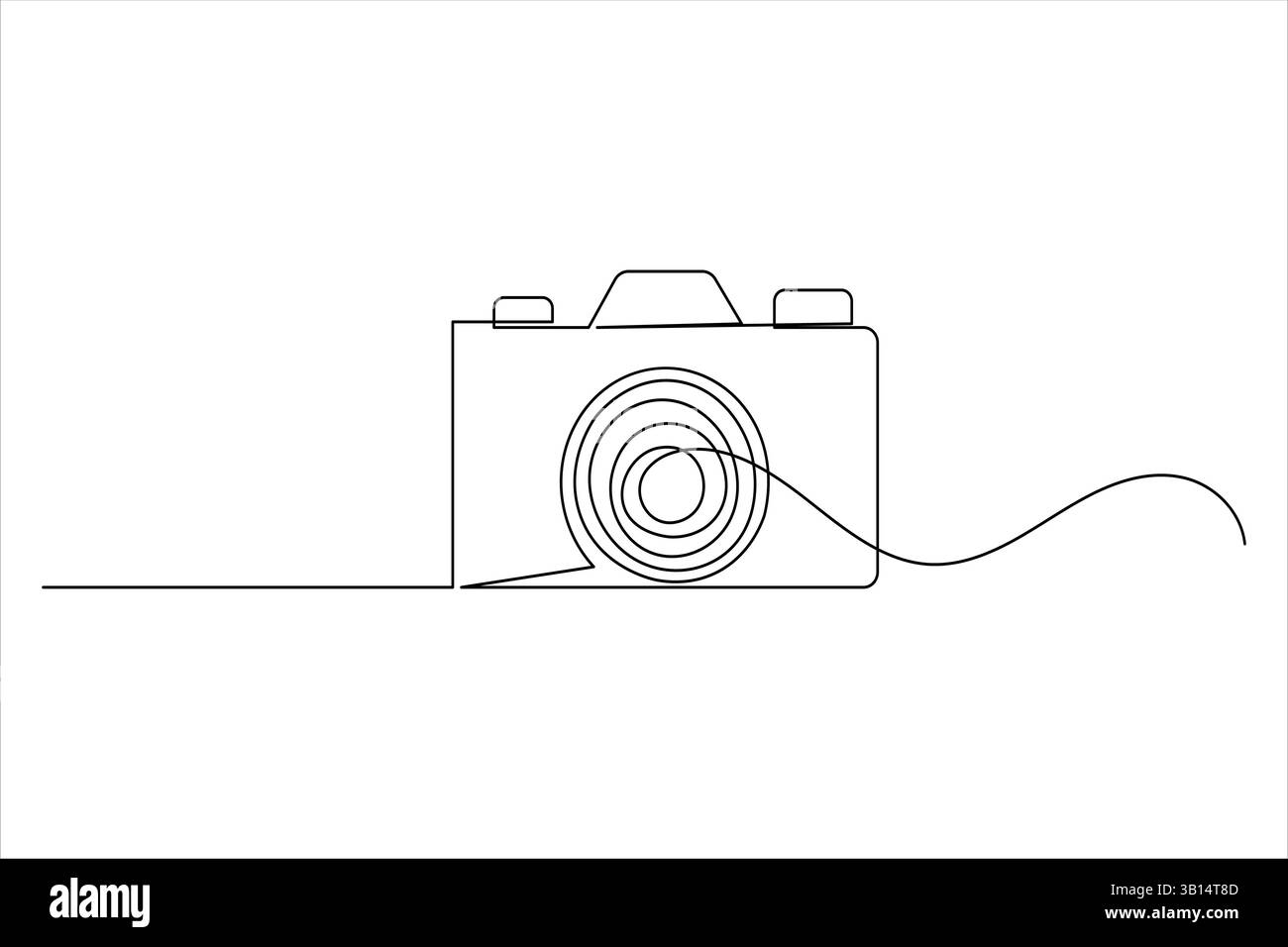 Camera icon continuous one line drawing and minimalist style isolate ...