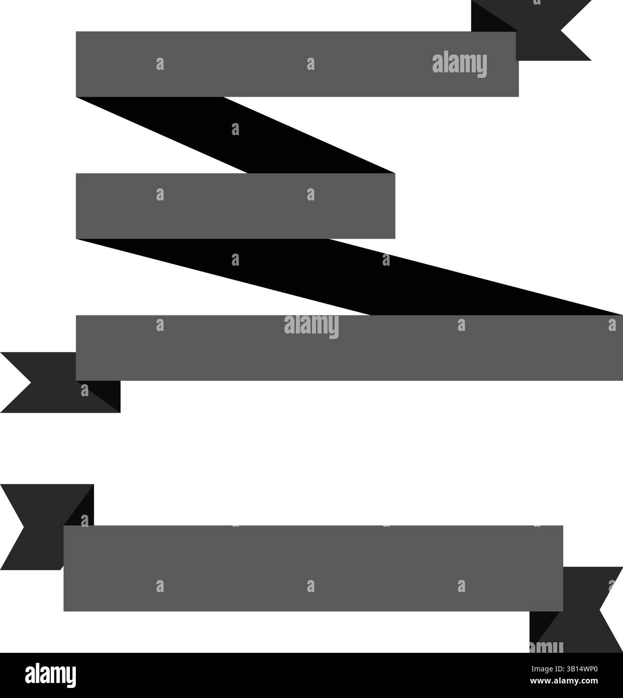 Black ribbon banner Black and White Stock Photos & Images - Alamy