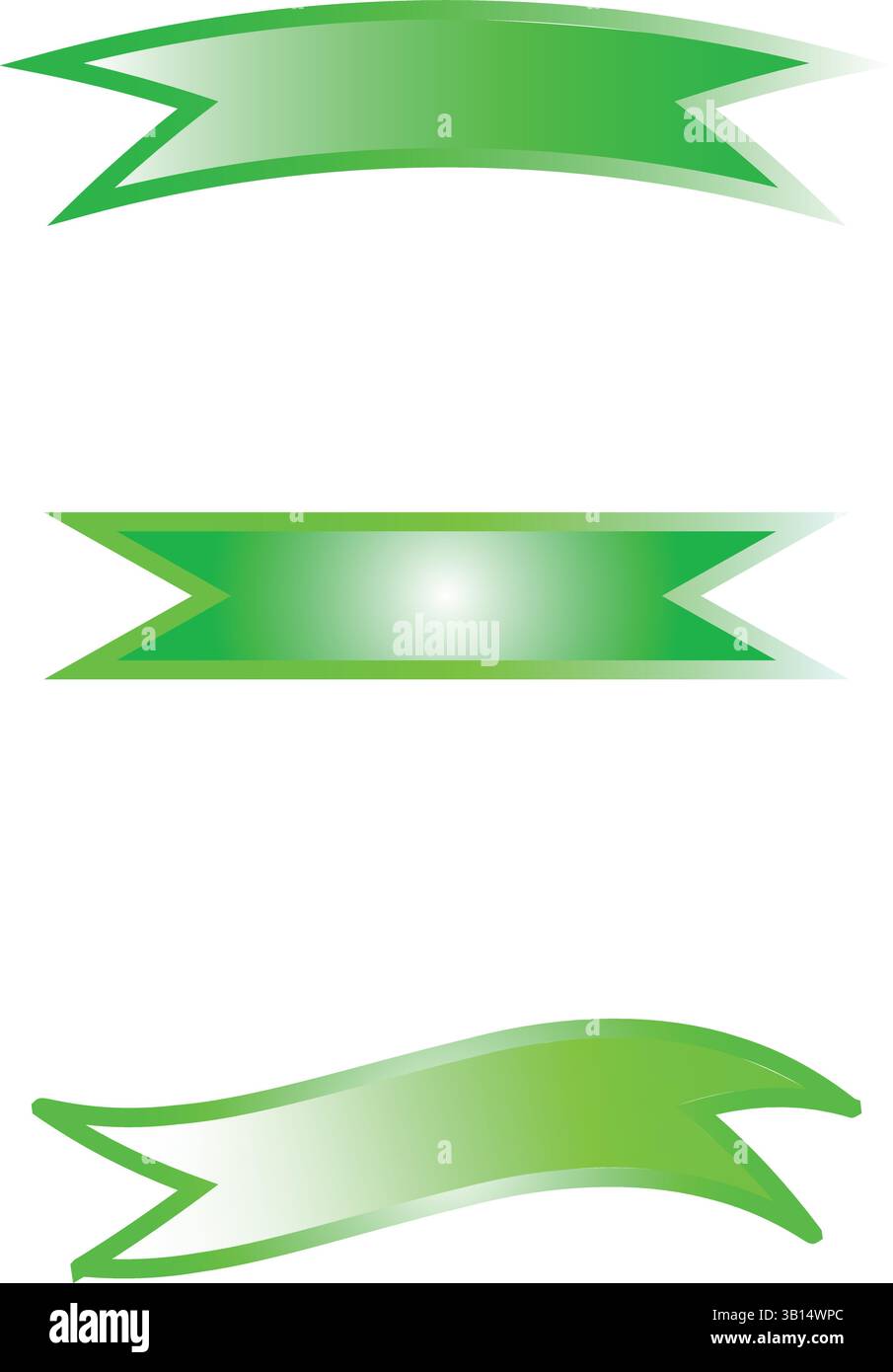 Green Ribbon Banner Collection for Graphic Design Stock Vector Image ...