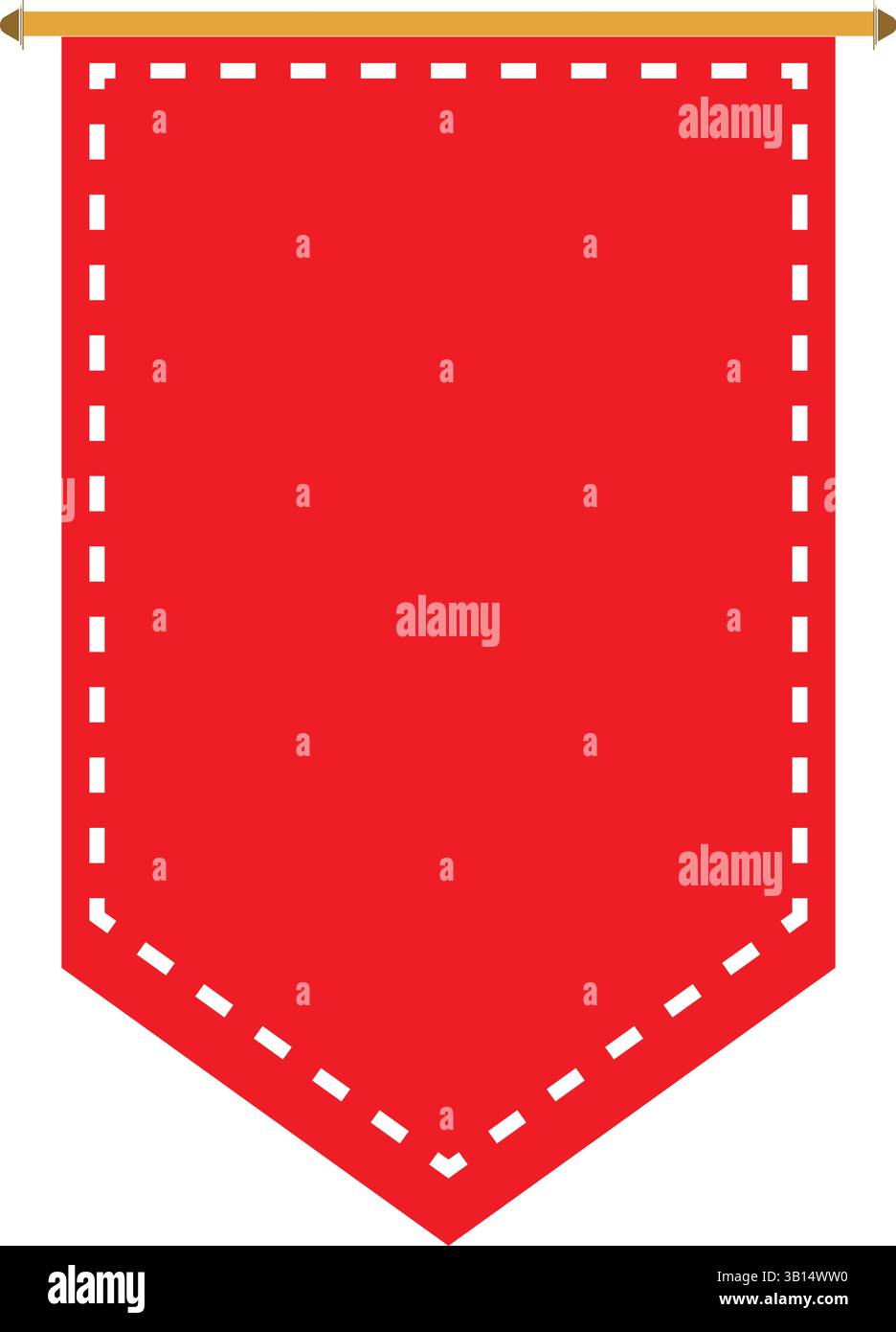 Red Hanging Pennant Banner with Dashed Border Stock Vector Image & Art ...