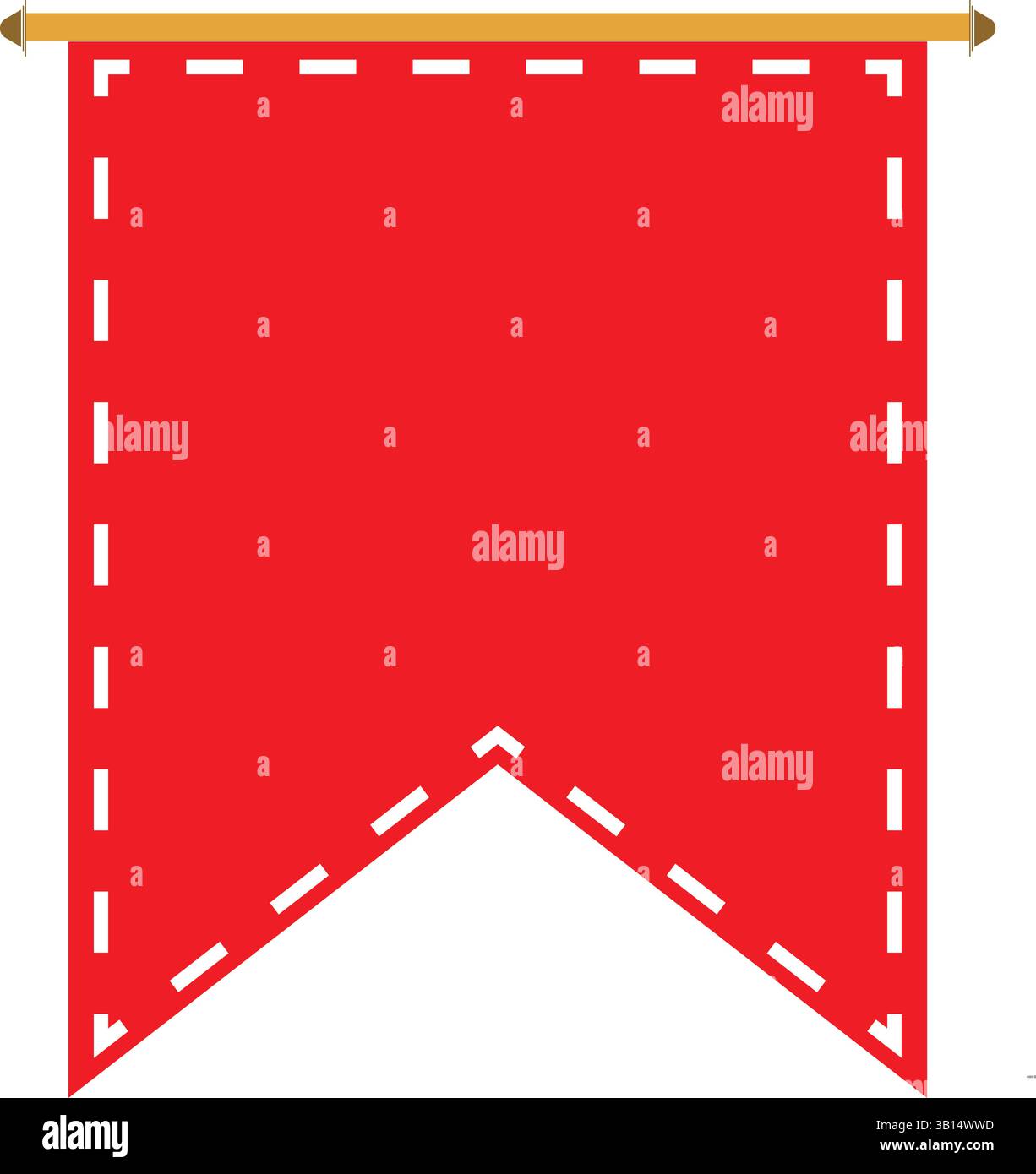 Elegant Red Hanging Banner with Pointed Bottom and Golden Rod – Festive ...