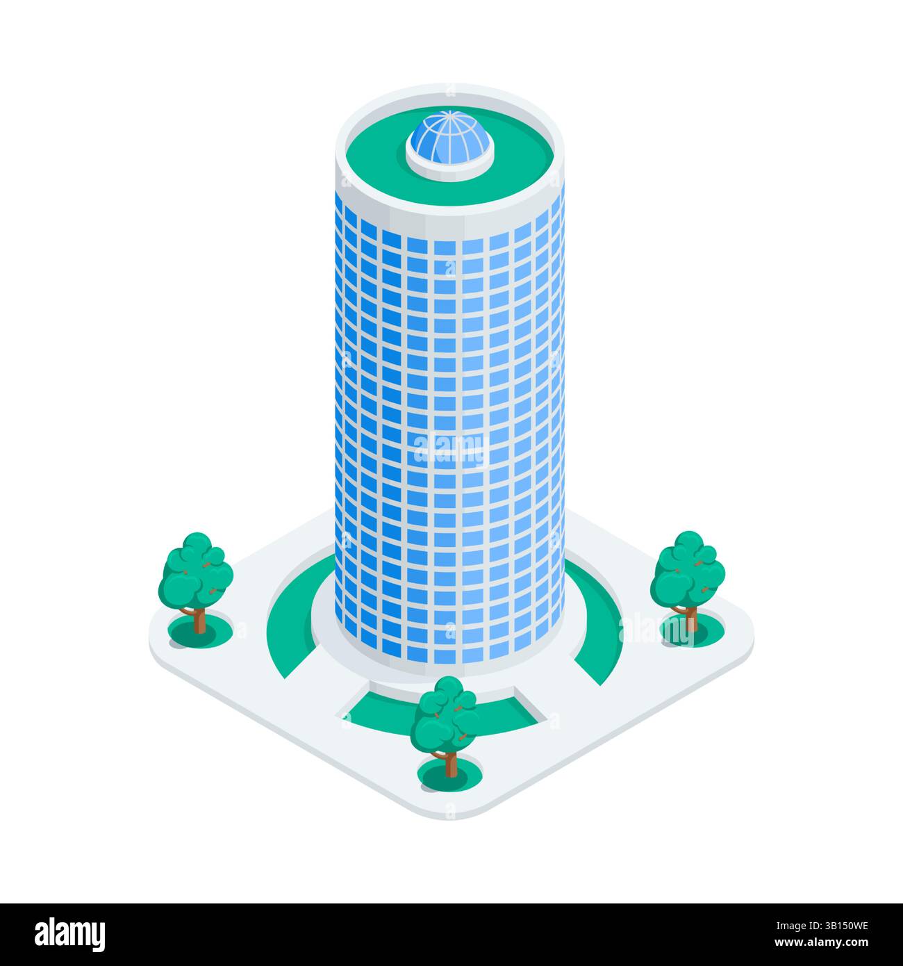 isometric vector skyscraper and trees, in color on white background, city buildings Stock Vector ...