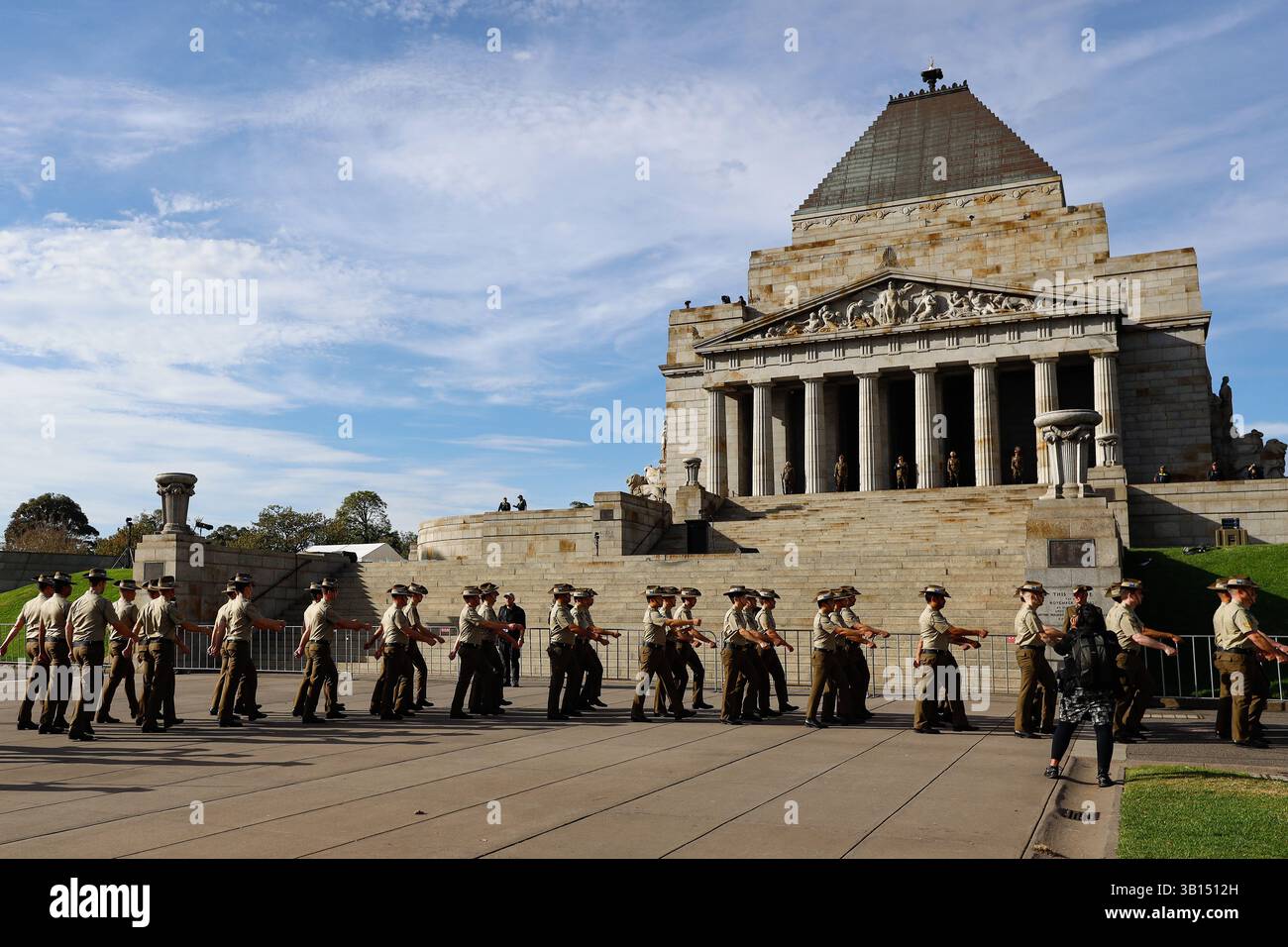Australian Defence Force personnel participate in the ANZAC Day march ...