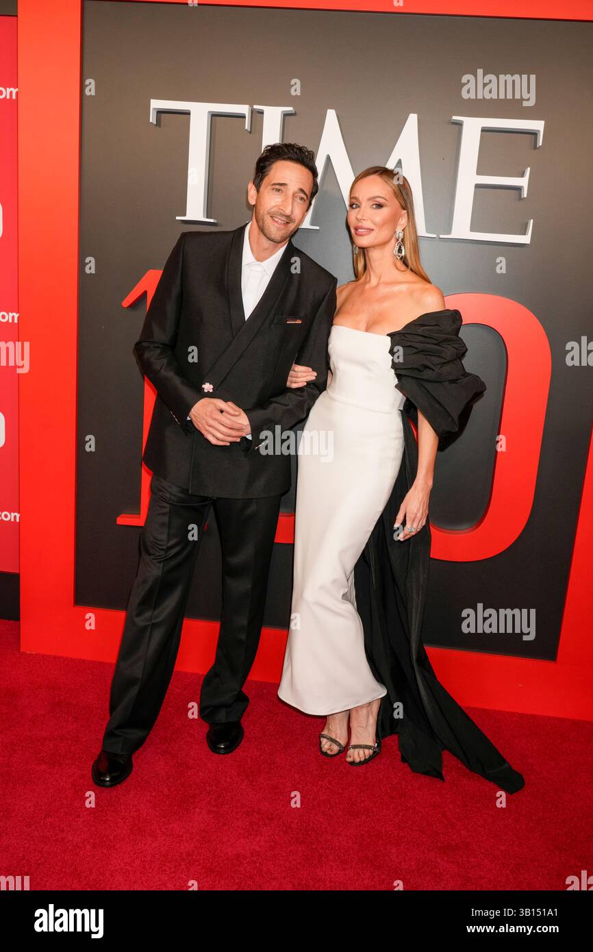 New York, United States. 24th Apr, 2025. Adrien Brody, Georgina Chapman ...