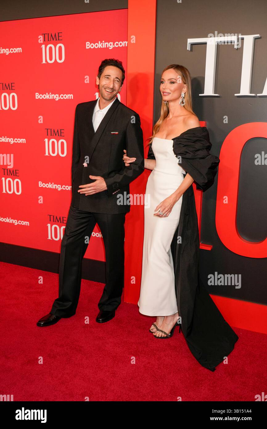 New York, United States. 24th Apr, 2025. Adrien Brody, Georgina Chapman ...