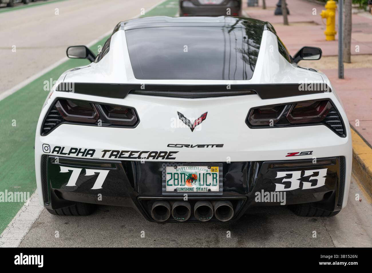 Miami, Florida, USA - December 12, 2024: Chevrolet Corvette C7 Chevy sportscar. Luxury sport car ...