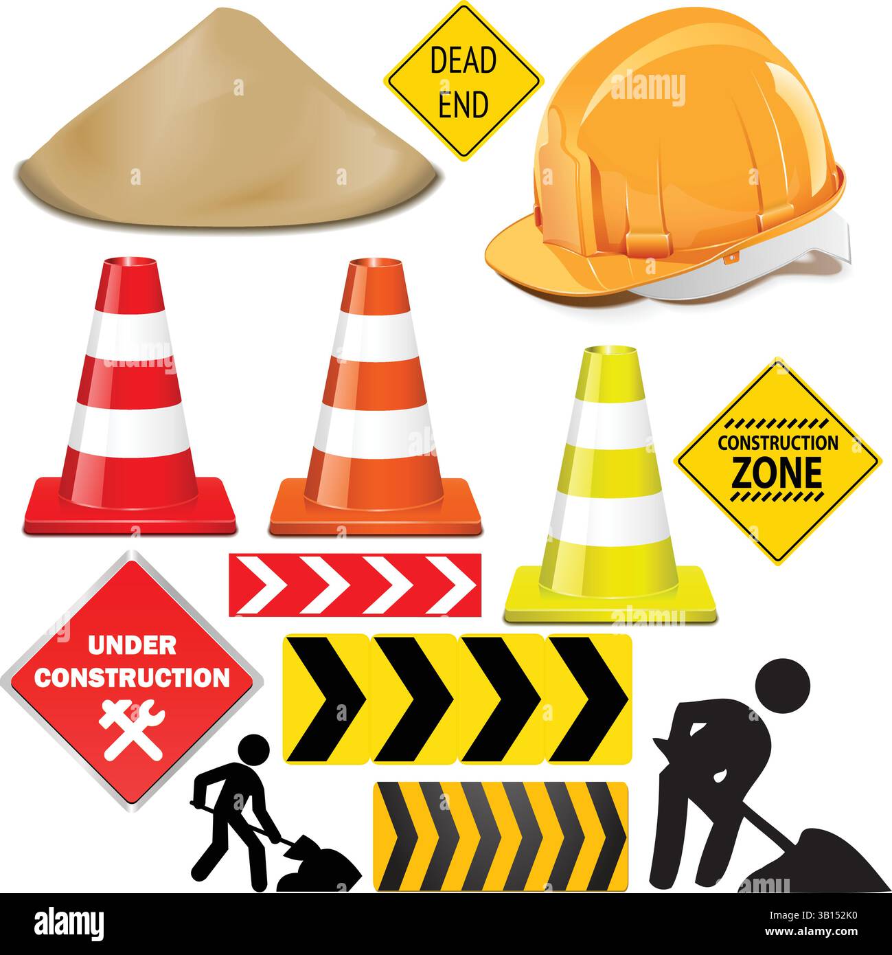 Construction Site Signs Vector Bold Safety and Hazard Symbols Stock ...
