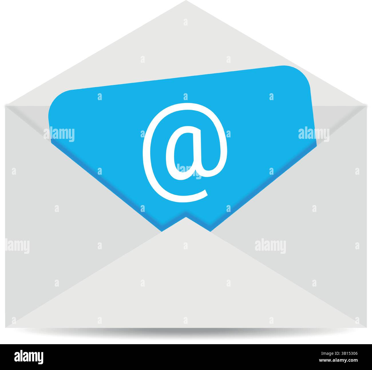 Email Icon in Open Envelope, Digital Communication concept Vector ...