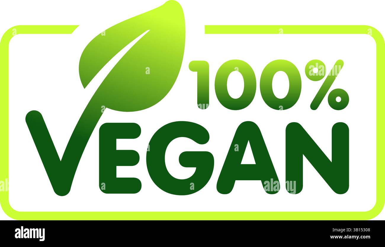 100% vegan vector logo for healthy food, vegan, logo, label, seal, tag, sign, seal, symbol ...