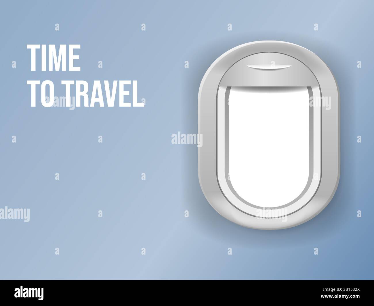 Time to trave, airplane window porthole view, template Stock Vector ...