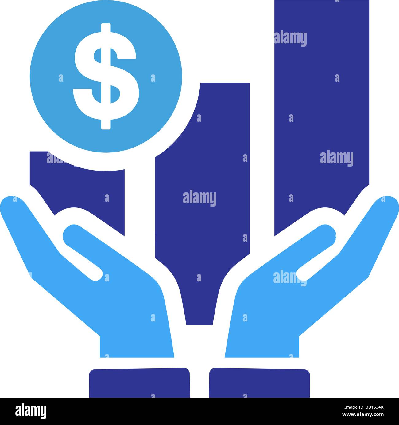 Hand Holding Business graph with dollar sign Icon Stock Vector Image ...