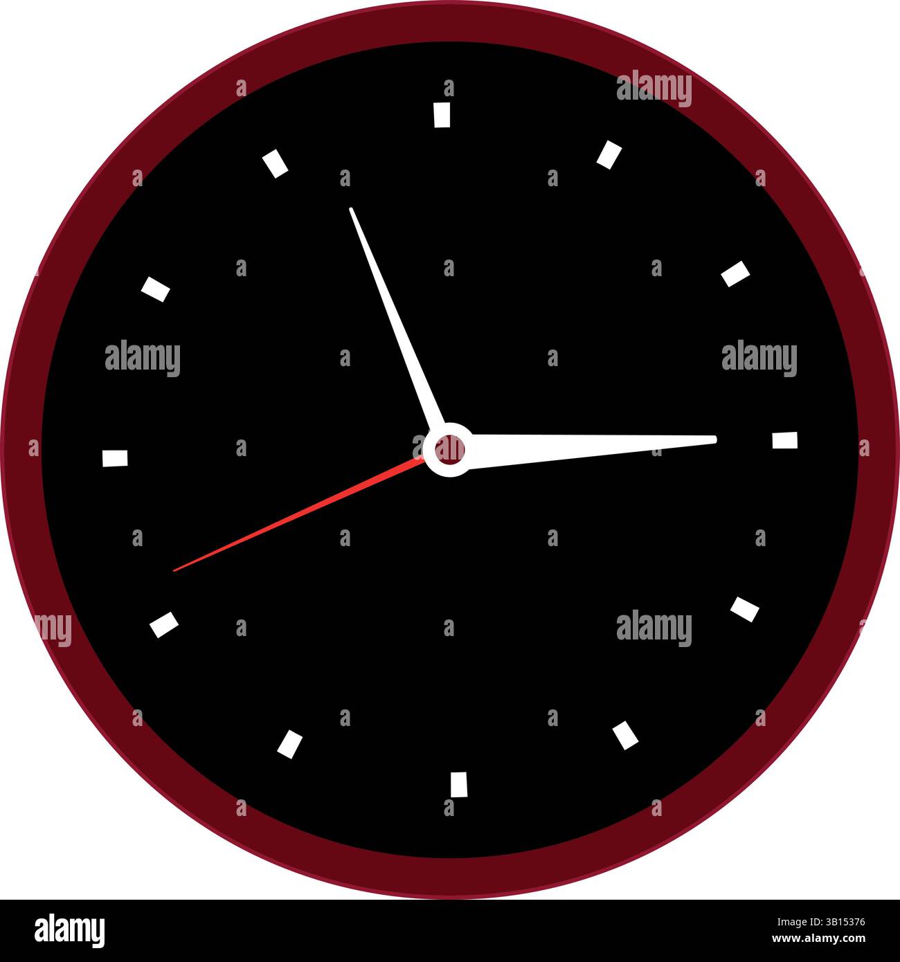 Minimalist round wall clock vector illustration Stock Vector Image ...