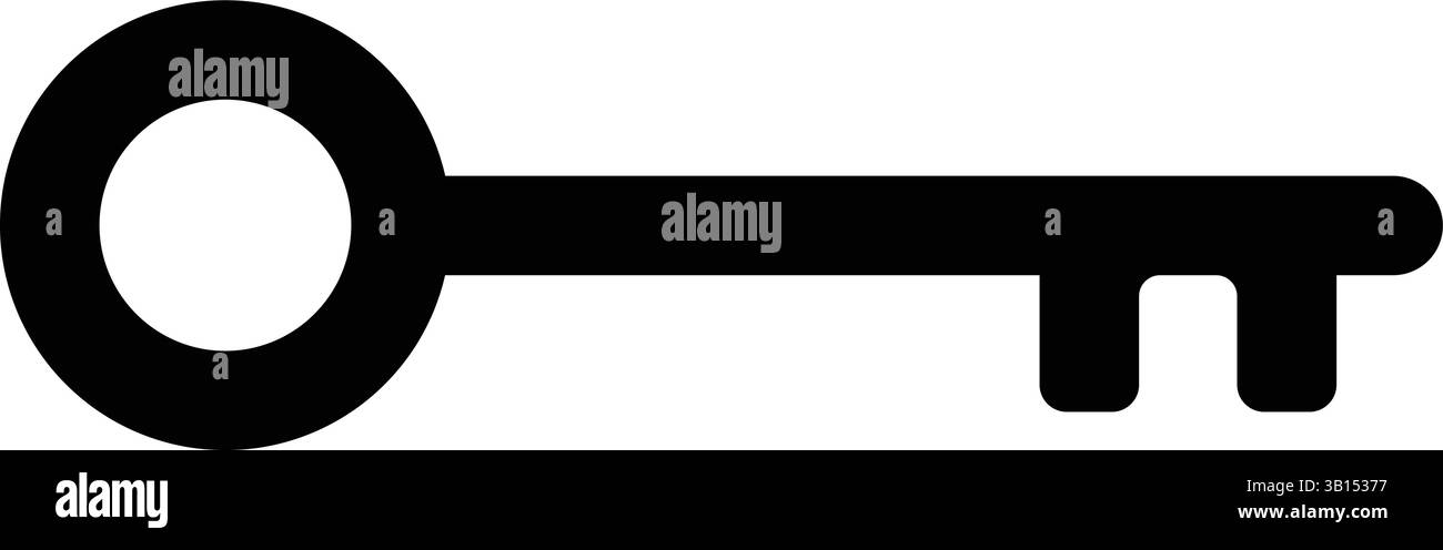 Vintage Key Icon Vector or Black Silhouette Key Symbol Design Stock ...