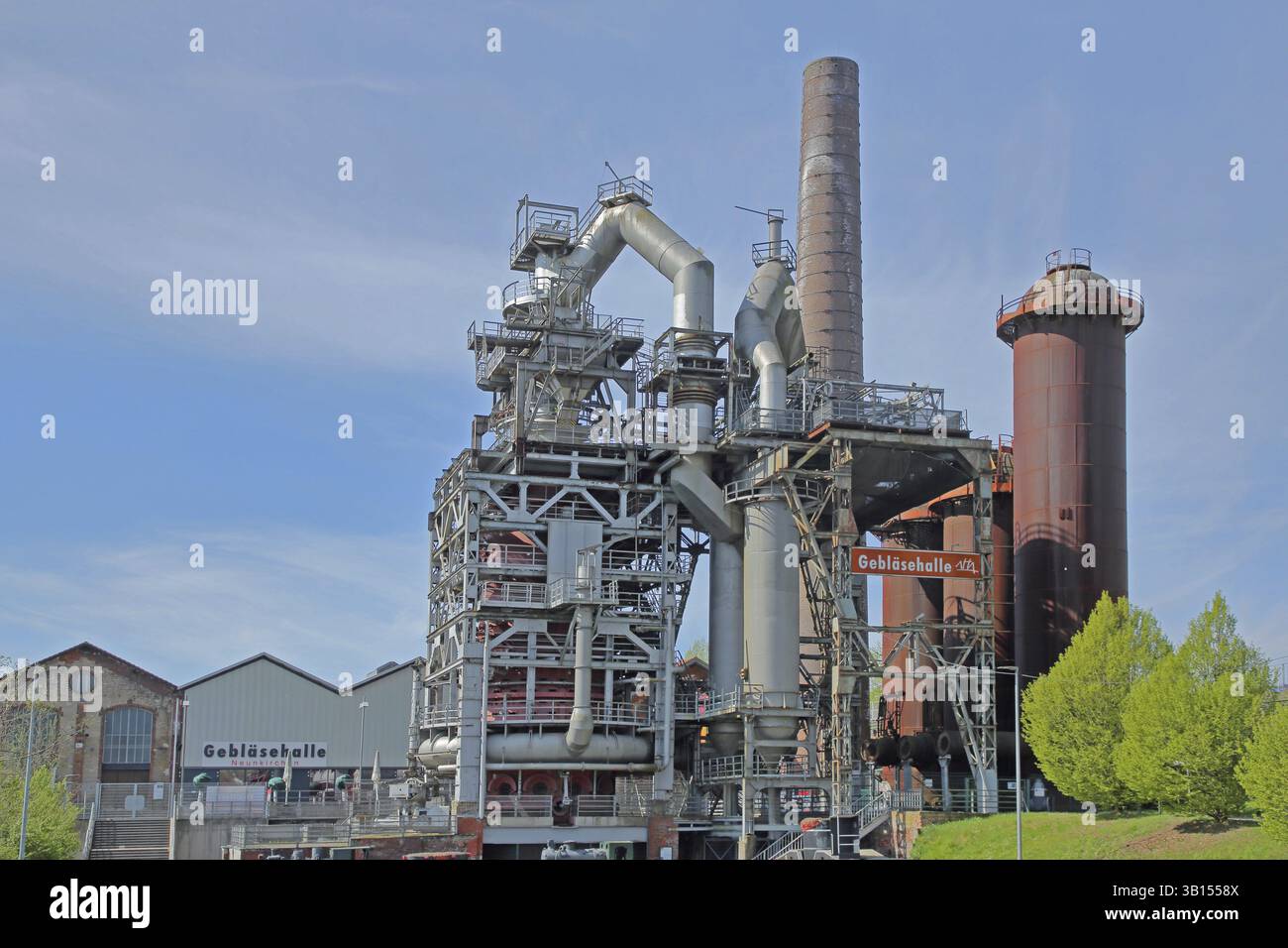 Hot blast stove and blast furnace with blower hall, former ironworks ...