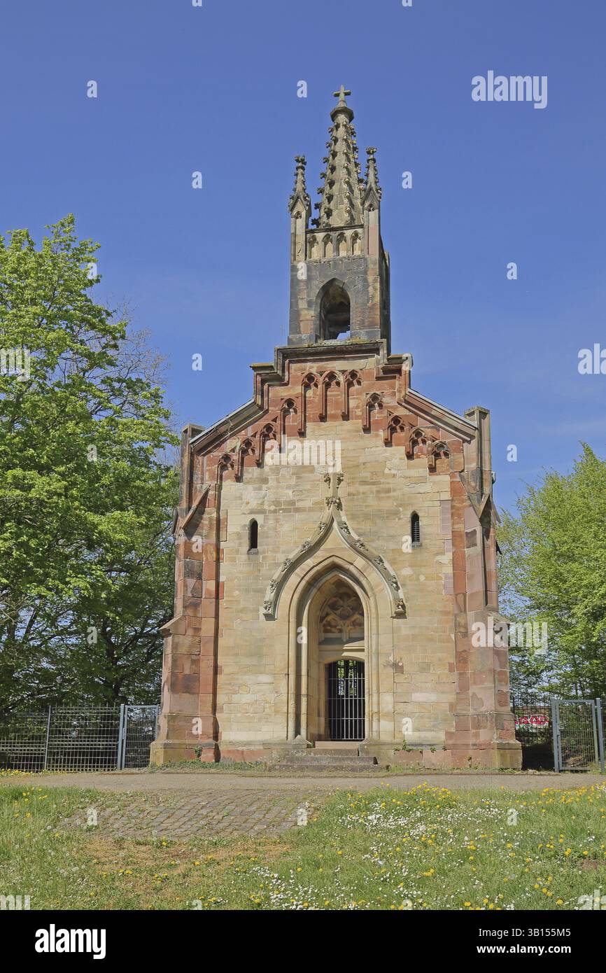Neo-Gothic silent chapel built in 1850, Altes HuettenAreal, Saarland ...