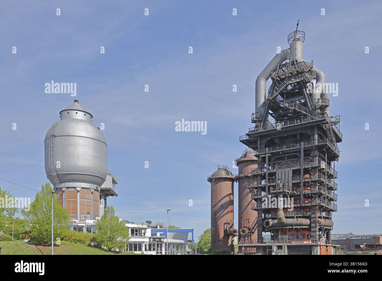 Water tower, hot blast stove and blast furnace, former ironworks ...