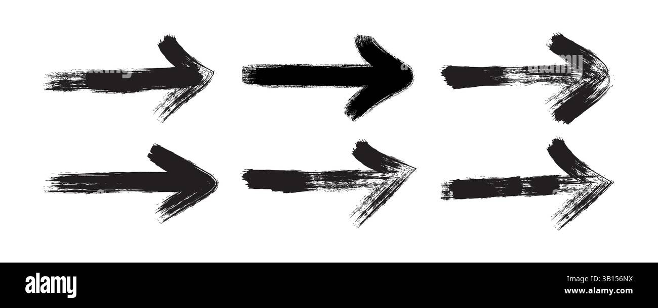 Grunge Arrows Collection. vector set of arrow sign icon - grunge eroded ...